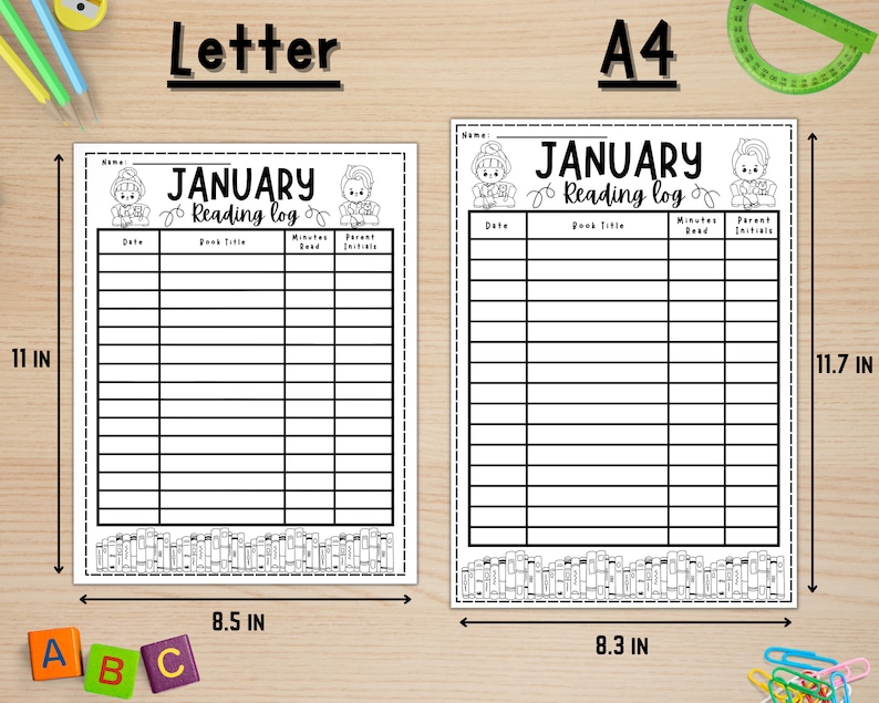 Monthly Reading Logs for Kids, Printable Monthly Reading Tackers ...