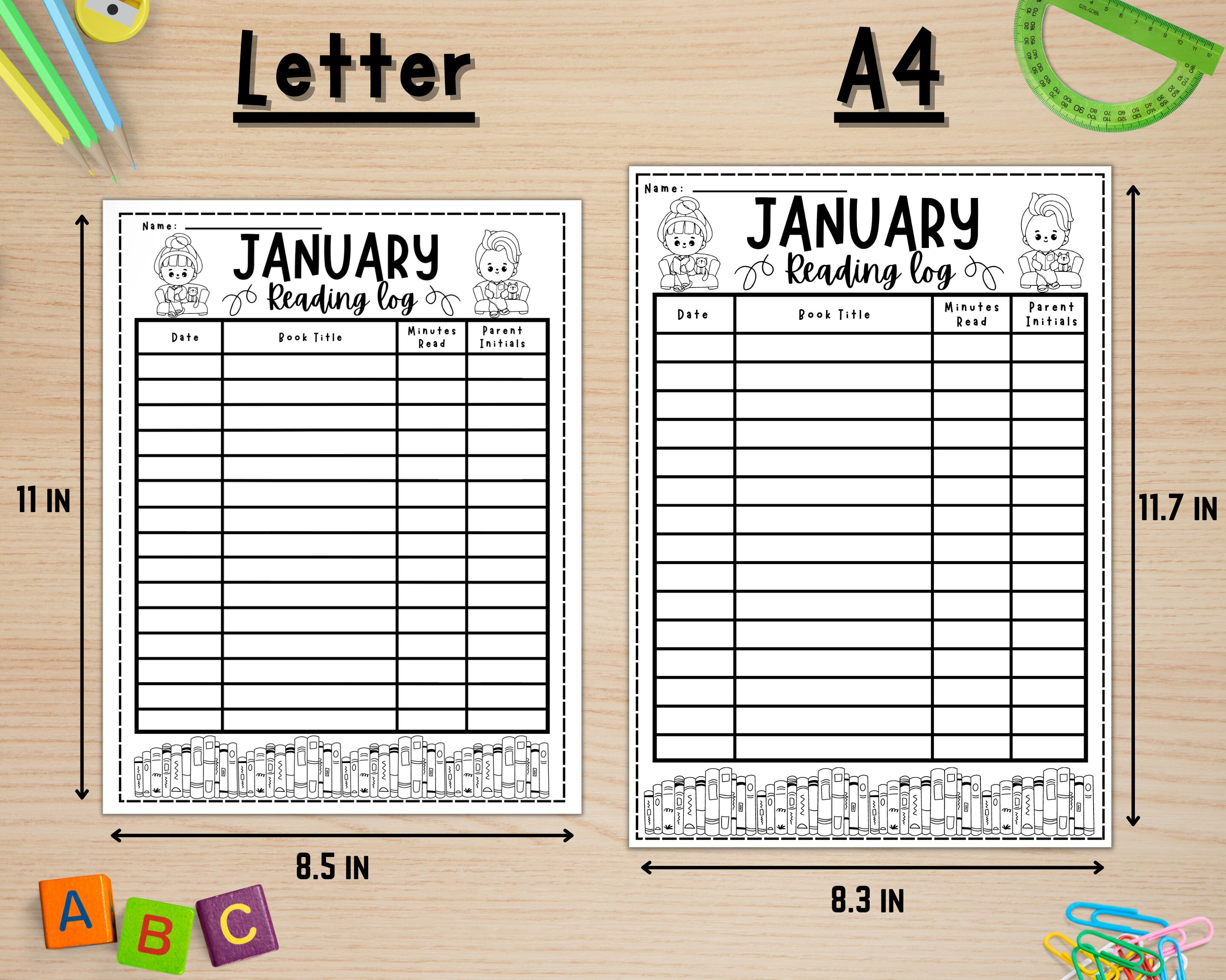 Monthly Reading Logs for Kids, Printable Monthly Reading Tackers ...