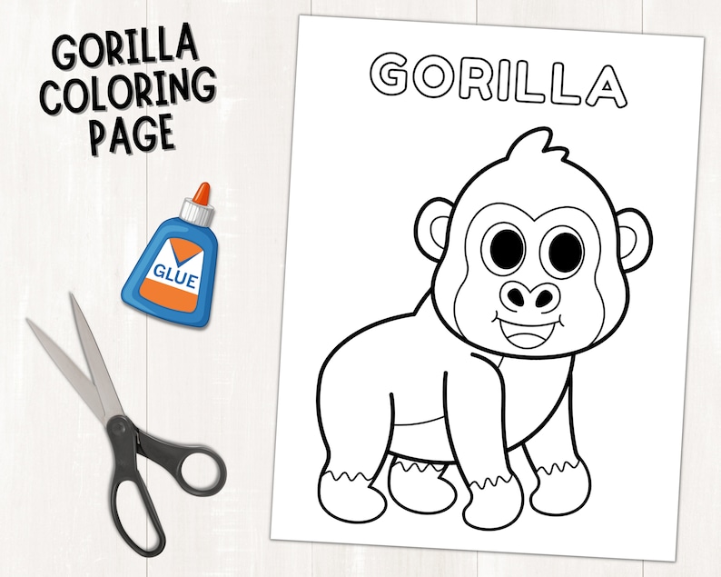 Printable Gorilla Craft for Kids | Forest Animal Craft | Zoo Animal ...