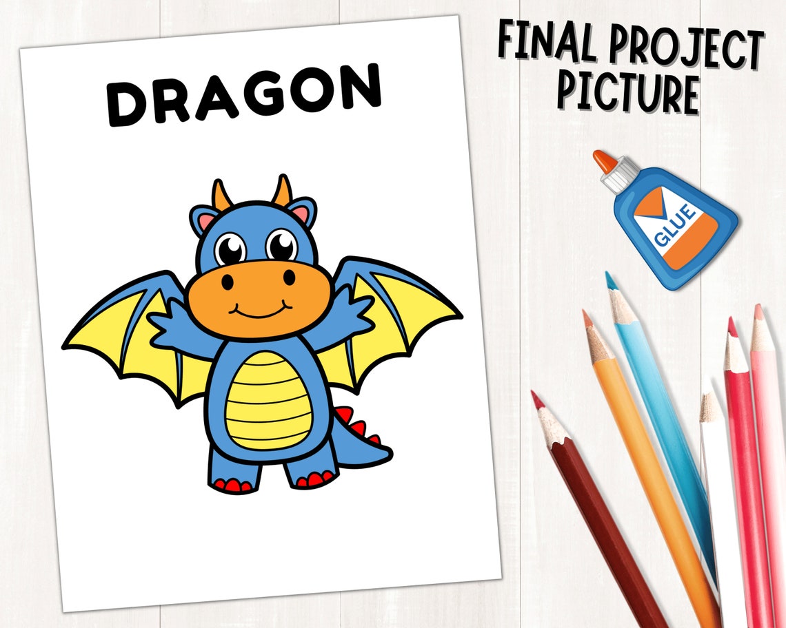 Printable Dragon Craft for Kids Fairytales Activities Build a Dragon ...