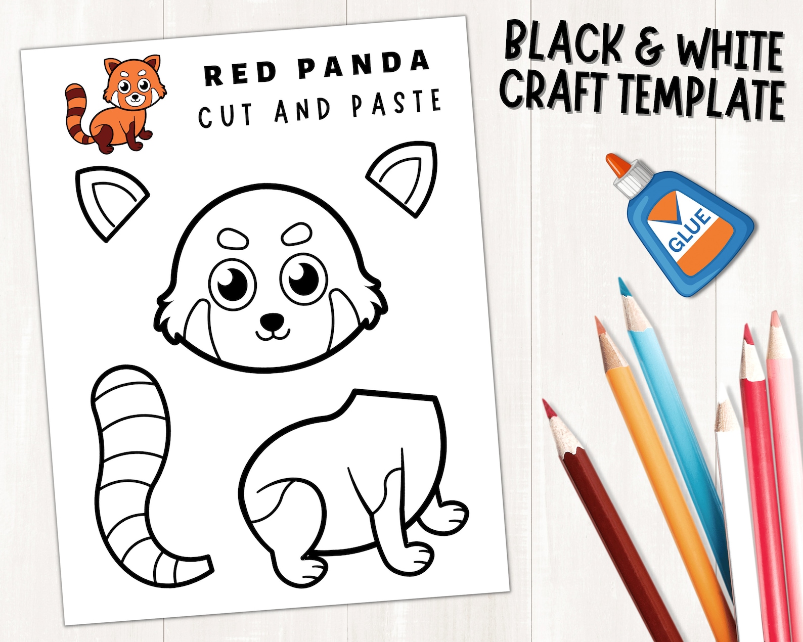 Build a Red Panda Craft Forest Animal Craft Color, Cut, and Glue ...