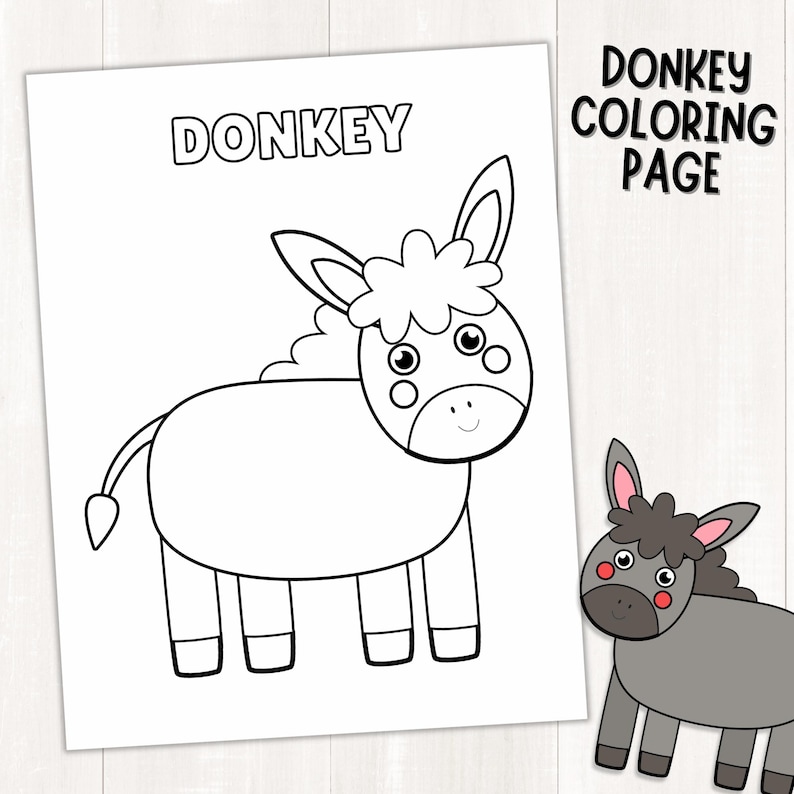 Donkey Craft Template for Kids | Paper Donkey | Farm Animal Craft ...
