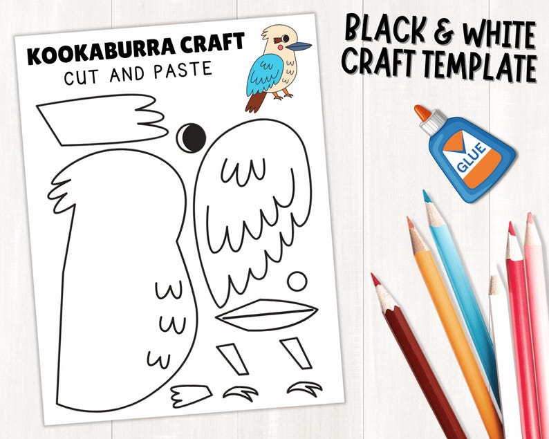 Printable Kookaburra Craft for Kids | Australian Bird Activity | Cut ...