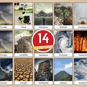 Printable Natural Disasters Flashcards, Types of Natural Disasters ...