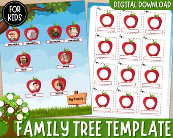 Family Tree Printable Worksheet Activity for Kids - Etsy