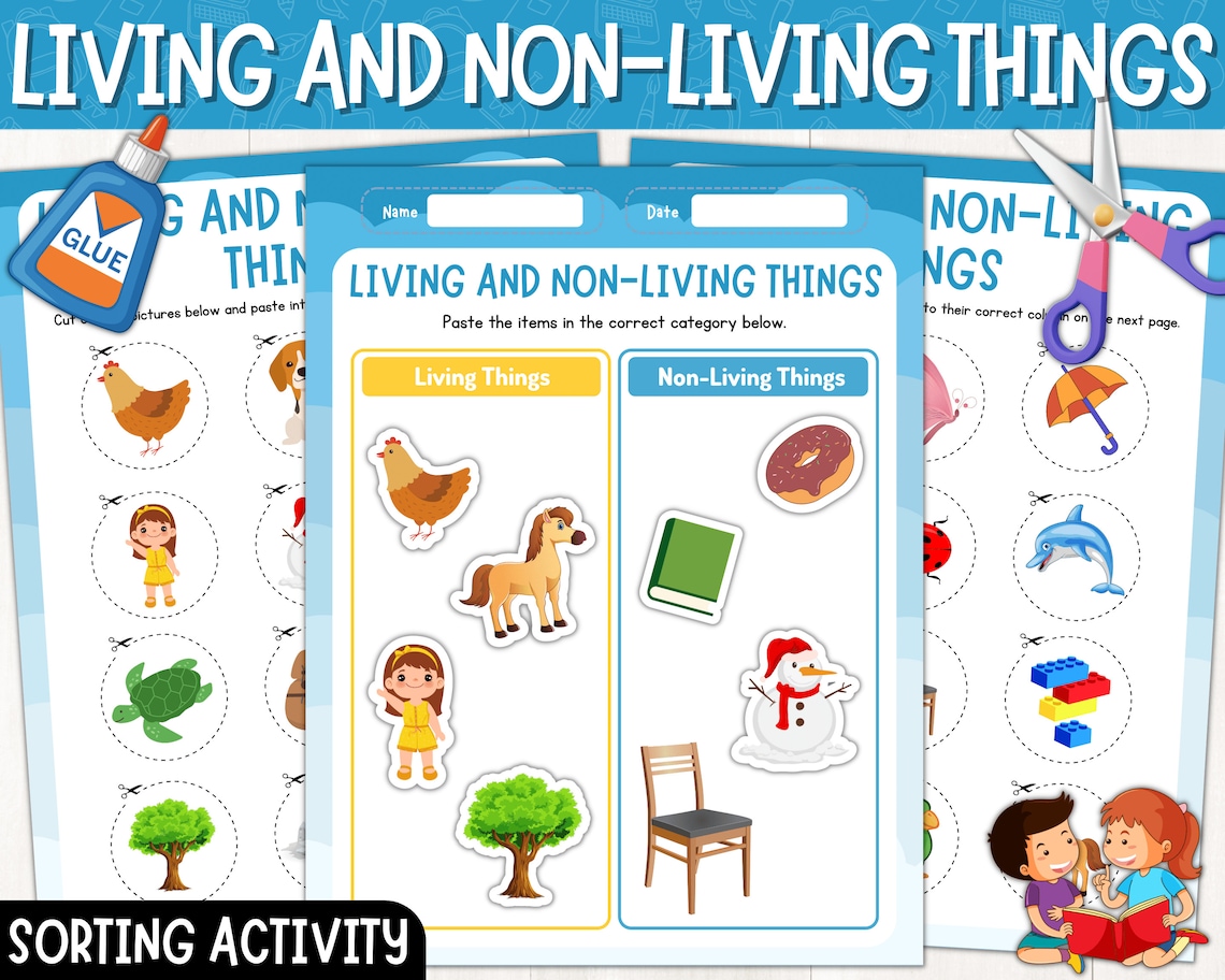 Living and Non-living Things Sorting Activity, Identifying Living and ...