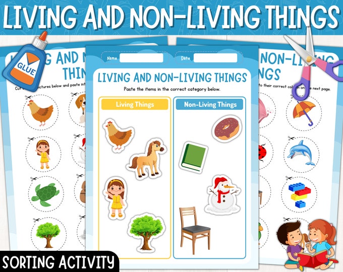 Living Things and Non-living Sort Printable - Nature Learning Game for ...