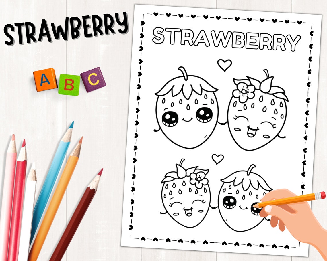 Printable Fun Fruits Coloring Pages for Kids Summer Coloring - Etsy