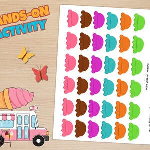 Summer Ice Cream Math Worksheets: Fun Counting, Cut and Paste, and ...