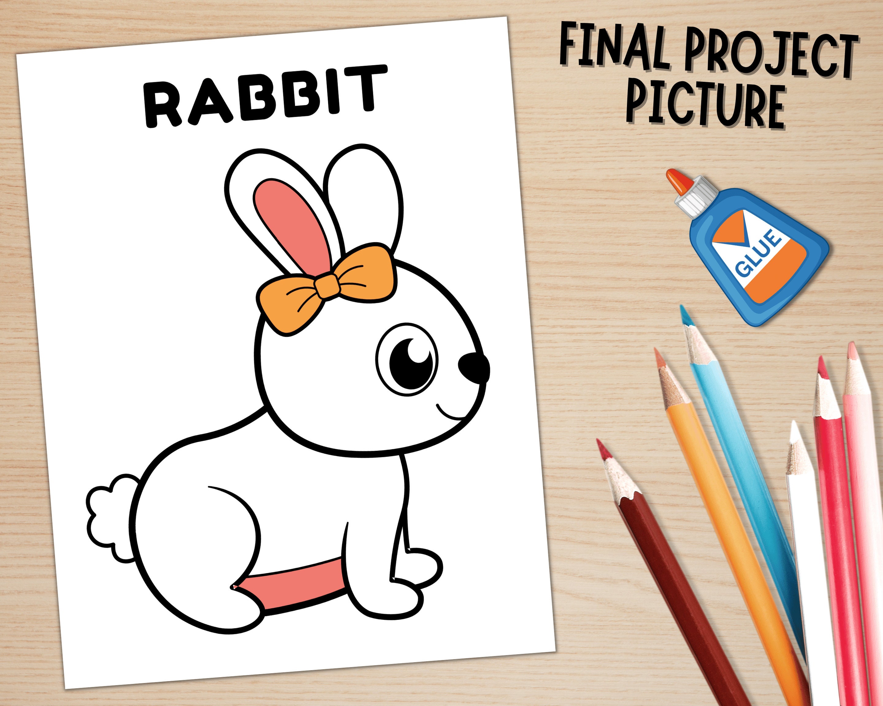 Printable Rabbit Craft Template | Farm Animal Craft | Build a Rabbit ...