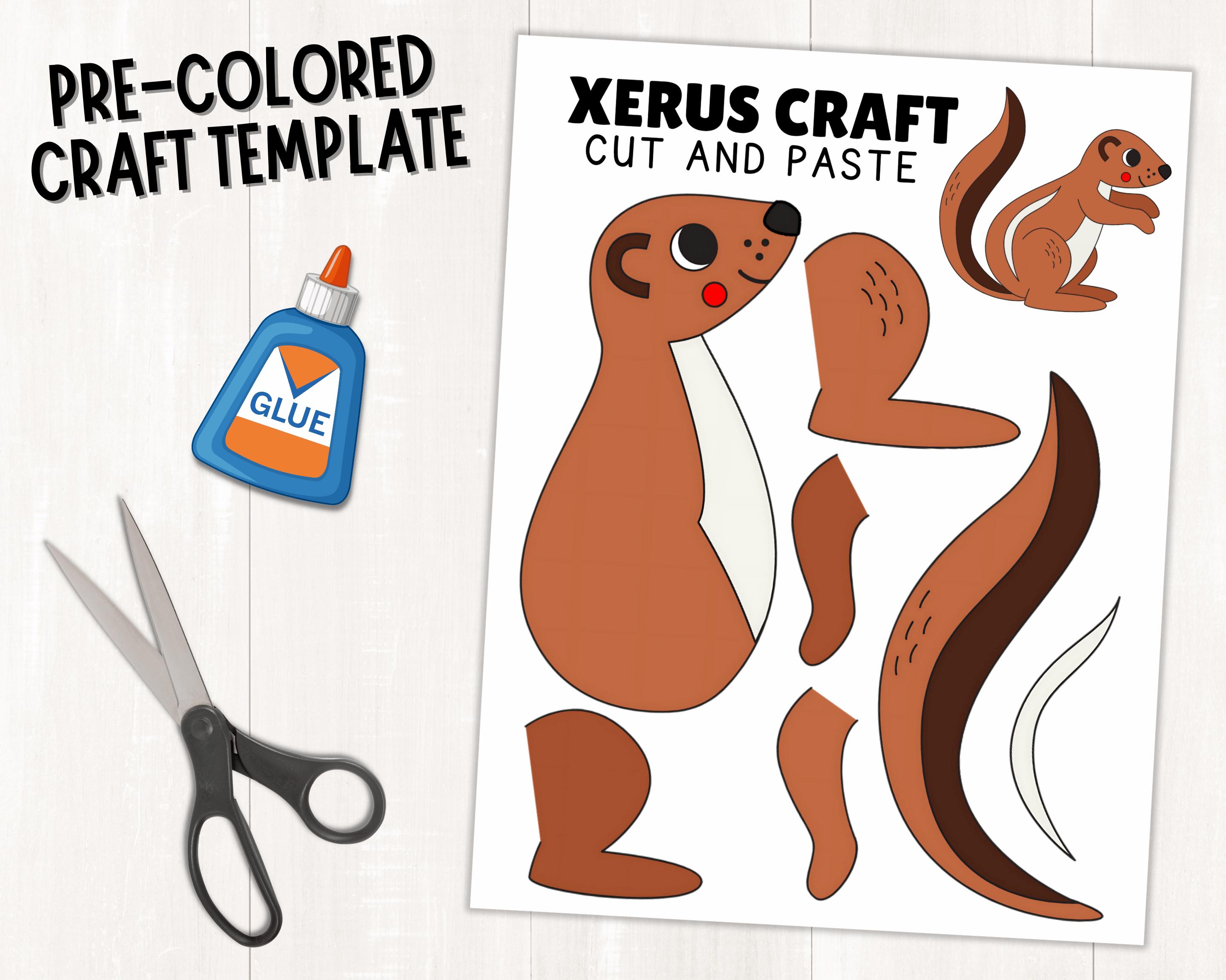 Printable Xerus Craft for Kids | African Animal Cut & Paste Craft ...