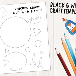 Printable Chicken Craft Template | Farm Animal Craft Activity | Chicken ...