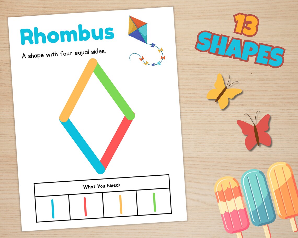 2d Shapes Popsicle Sticks Activity 2d Shape Building Printable for Kids ...