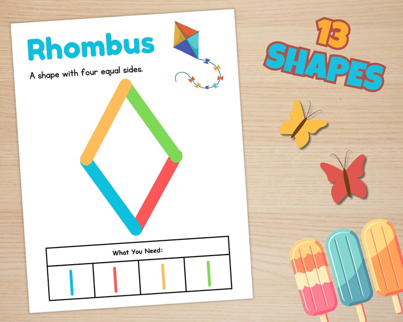 2d Shapes Popsicle Sticks Activity | 2d Shape Building | Printable for ...