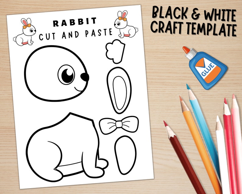 Printable Rabbit Craft Template | Farm Animal Craft | Build a Rabbit ...
