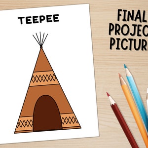 Printable Teepee Craft Native American Day Craft Activity Thanksgiving ...