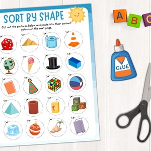 2D & 3D Shapes Sorting Activity Printable Worksheets | Sort by Shape ...