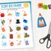 2D & 3D Shapes Sorting Activity Printable Worksheets Sort by Shape Cut ...