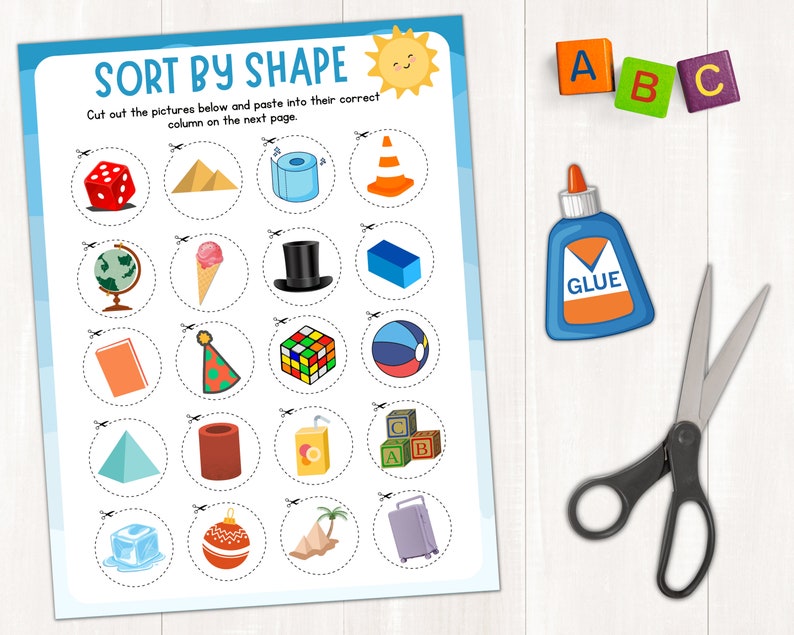 2D & 3D Shapes Sorting Activity Printable Worksheets | Sort by Shape ...