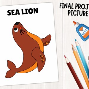 Sea Lion Craft for Kids | Printable Ocean Animal Cut & Paste Activity ...