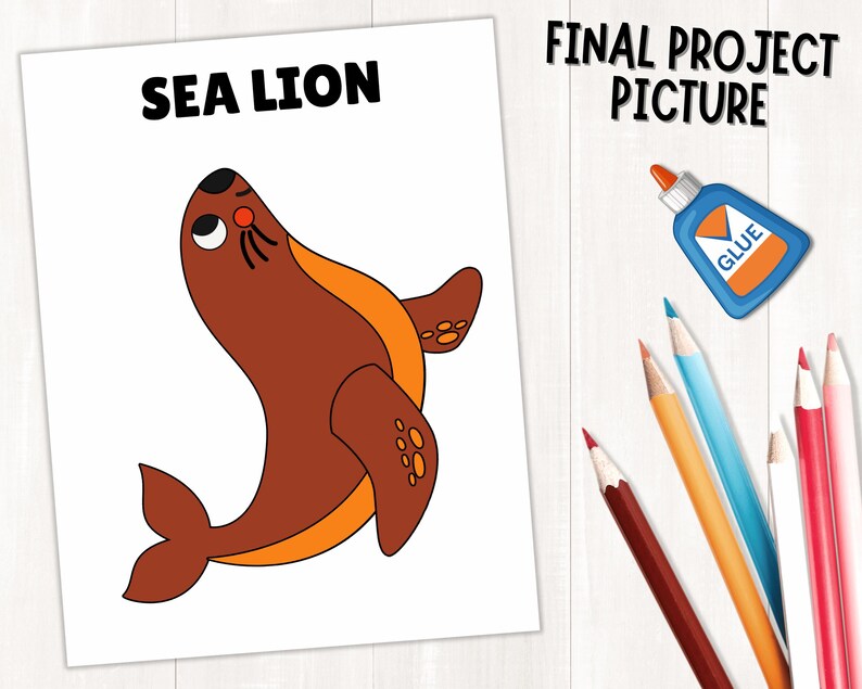 Sea Lion Craft for Kids | Printable Ocean Animal Cut & Paste Activity ...