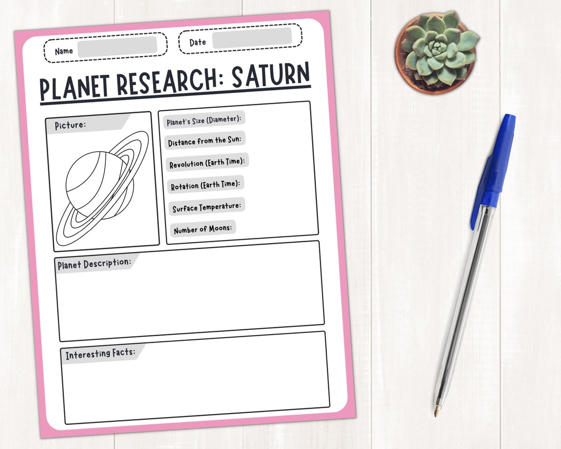 Solar System Planets Research Project Printable Templates, Planets Fact ...