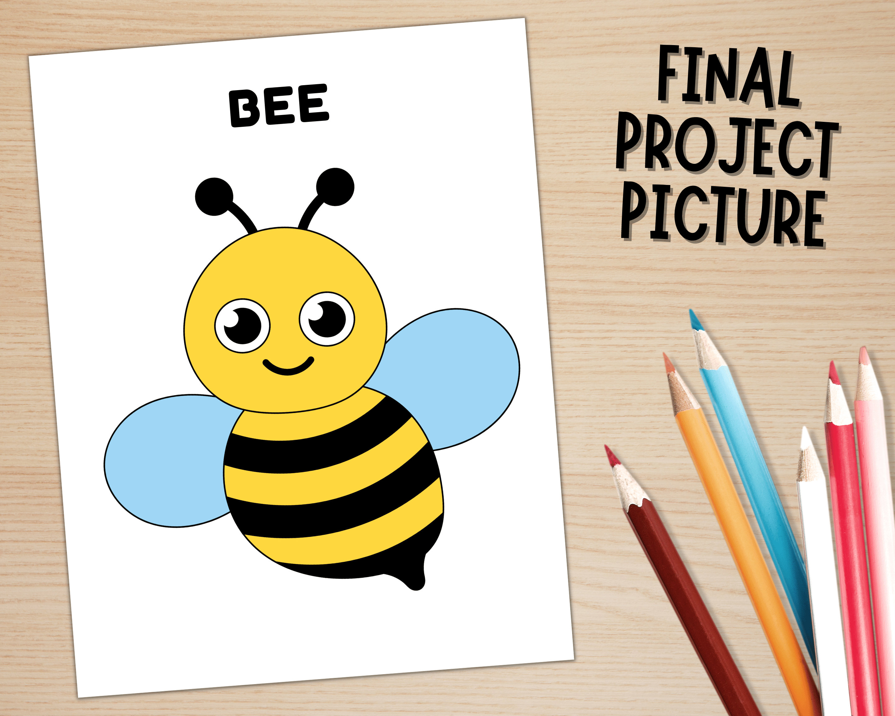 Bee Craft Printable Template Spring Activities Bee Coloring Page Build ...