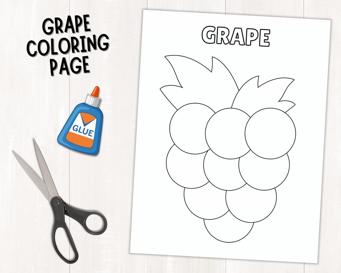 Printable Grape Craft Template | Letter G Craft | Summer Fruit Craft ...