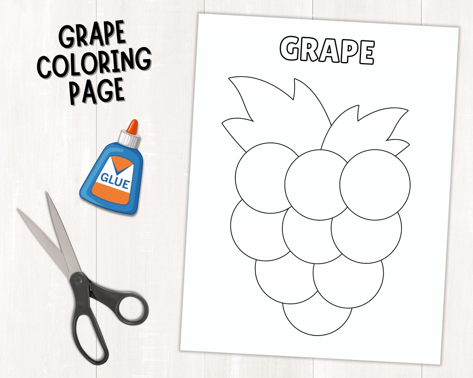 Printable Grape Craft Template | Letter G Craft | Summer Fruit Craft ...
