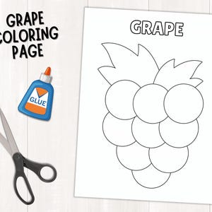 Printable Grape Craft Template | Letter G Craft | Summer Fruit Craft ...