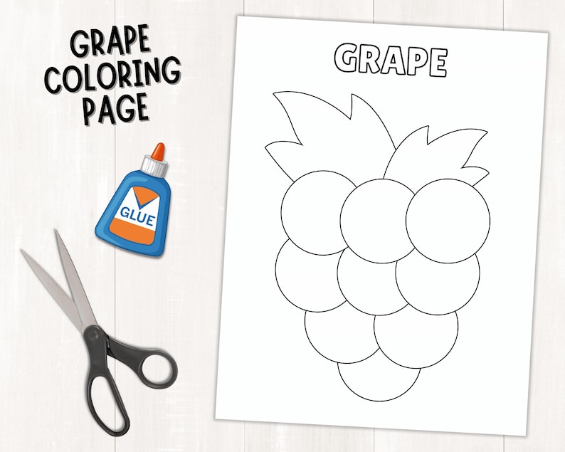 Printable Grape Craft Template | Letter G Craft | Summer Fruit Craft ...