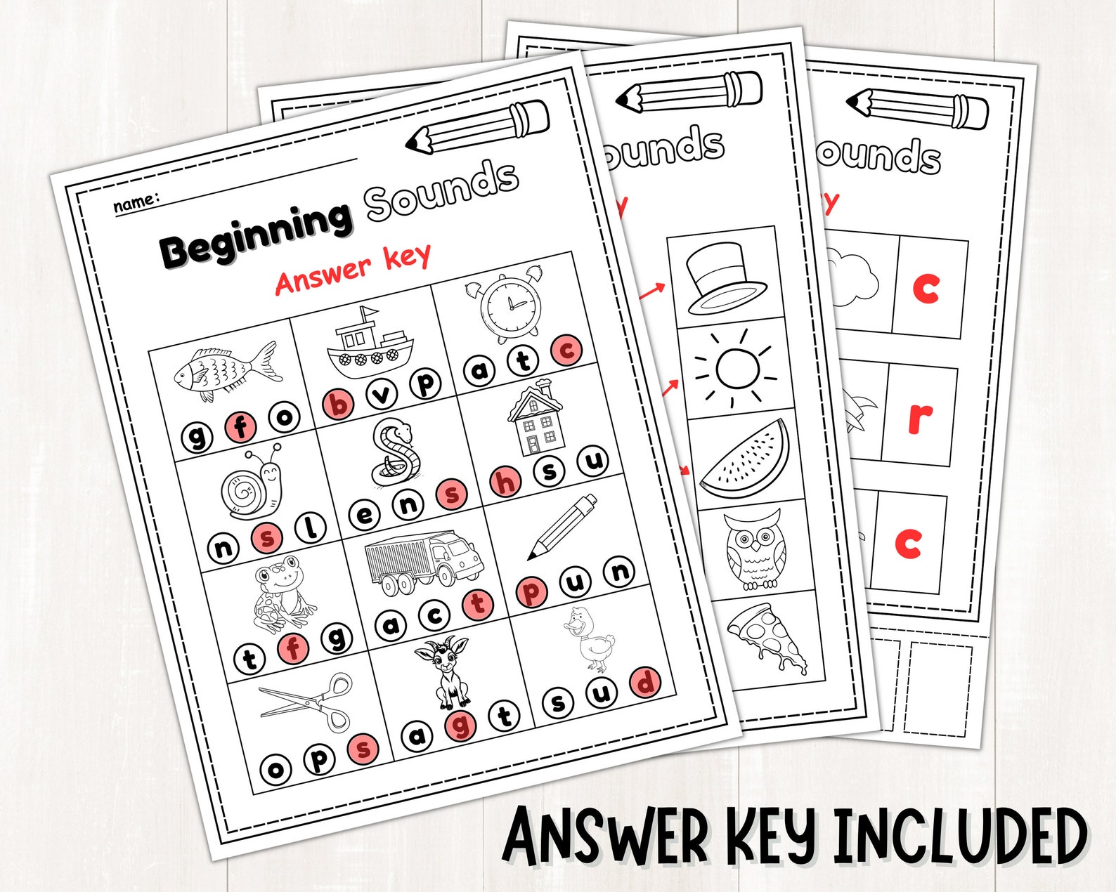 Beginning Sounds Worksheets | Beginning Letter Sounds Activity Sheets ...