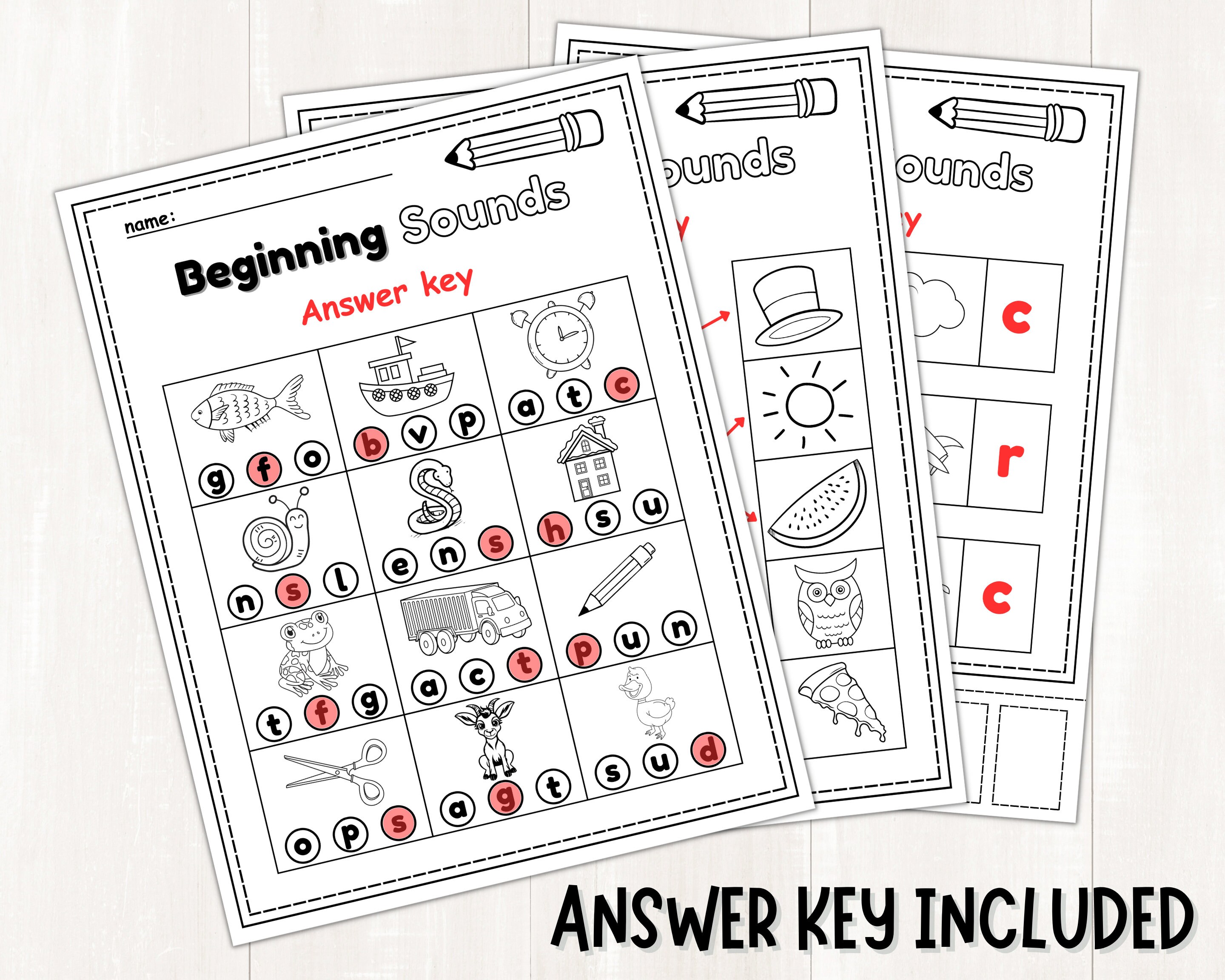 Beginning Sounds Worksheets | Beginning Letter Sounds Activity Sheets ...