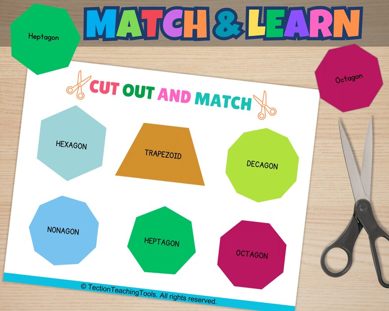 2D Shapes Shadow Matching Activity for Kids, Shapes Busy Bags ...