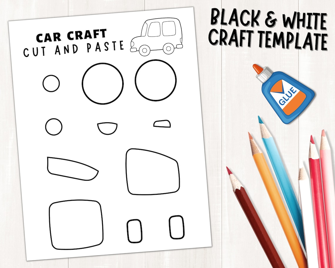 Printable Car Craft, Transportation Activities, Car Cut & Paste Craft ...