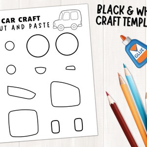 Printable Car Craft, Transportation Activities, Car Cut & Paste Craft ...