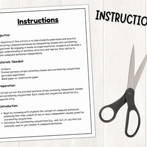 Compound Sentences Hands-on Activity | Sentence Building Activity ...