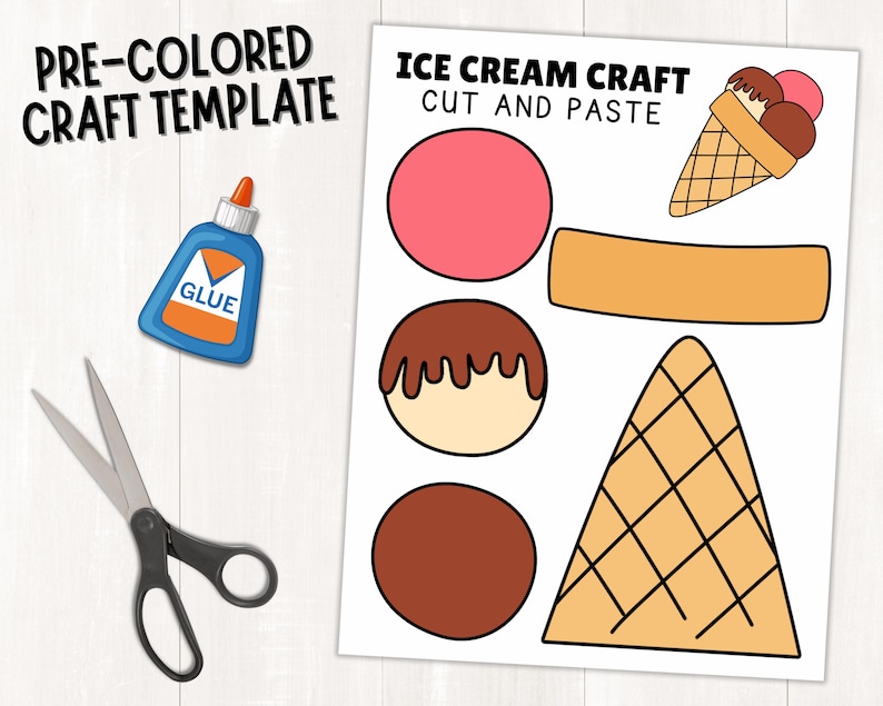 Ice Cream Cone Craft Template | Build an Ice Cream Cone | Summer Craft ...