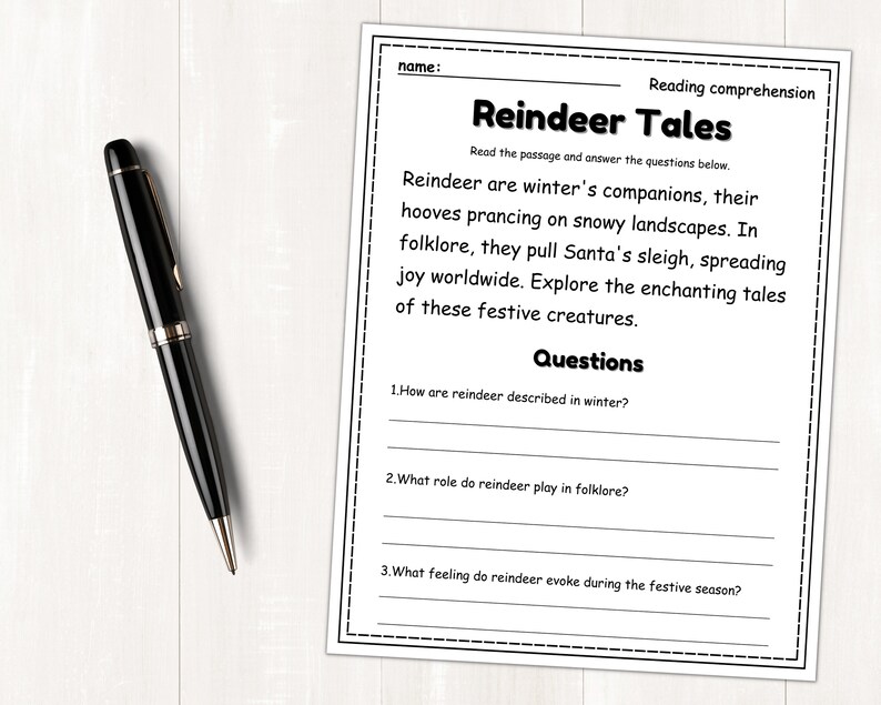 Winter Reading Comprehension Worksheets | Reading Activities | Passages ...