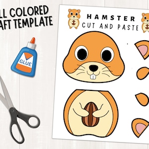 Printable Hamster Craft for Kids | Pet Animal Craft | Hamster Preschool ...