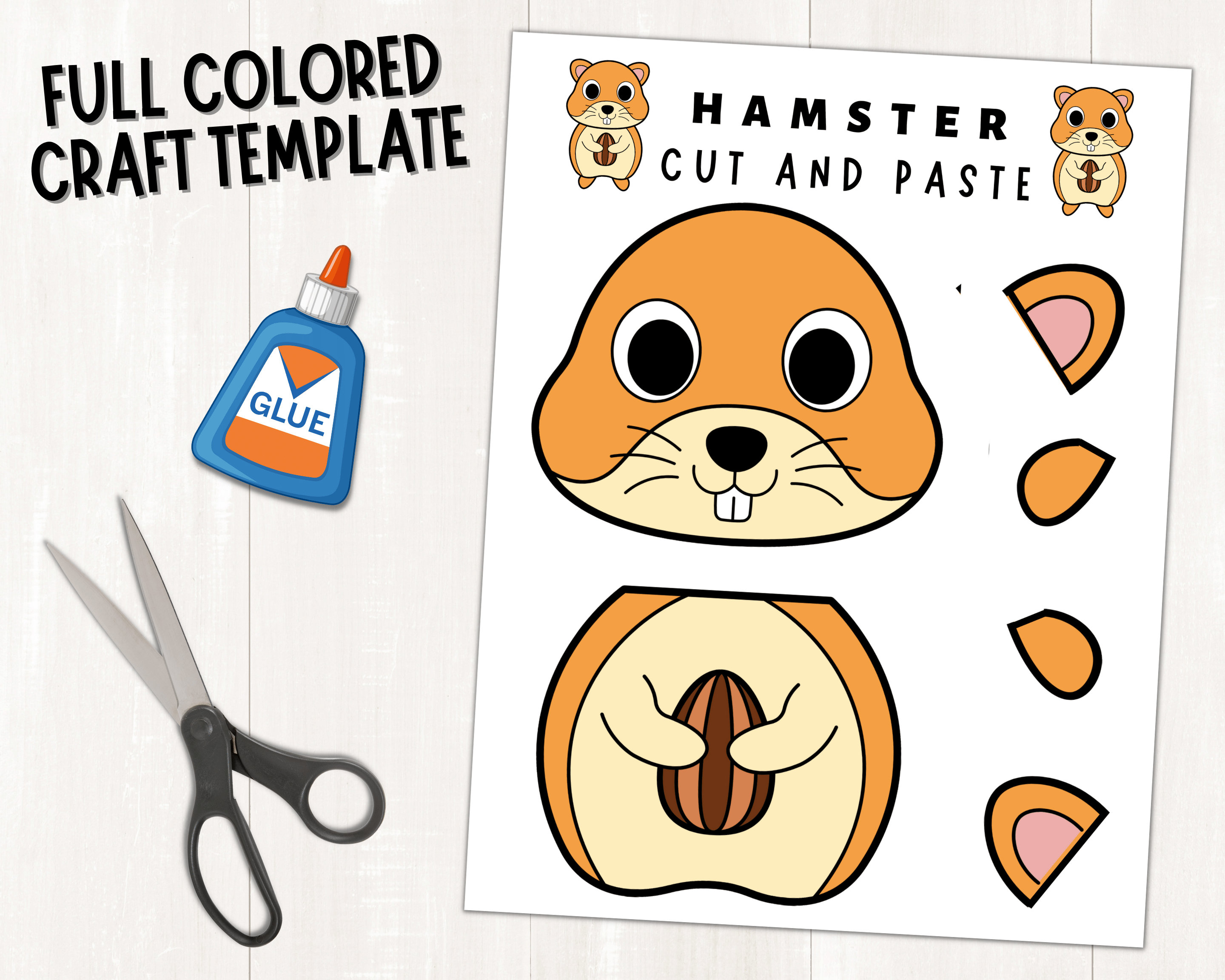 Printable Hamster Craft for Kids | Pet Animal Craft | Hamster Preschool ...