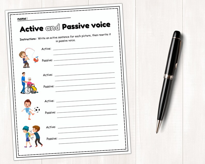 Active and Passive Voice Worksheets | Grammar Activity | Exercises ...