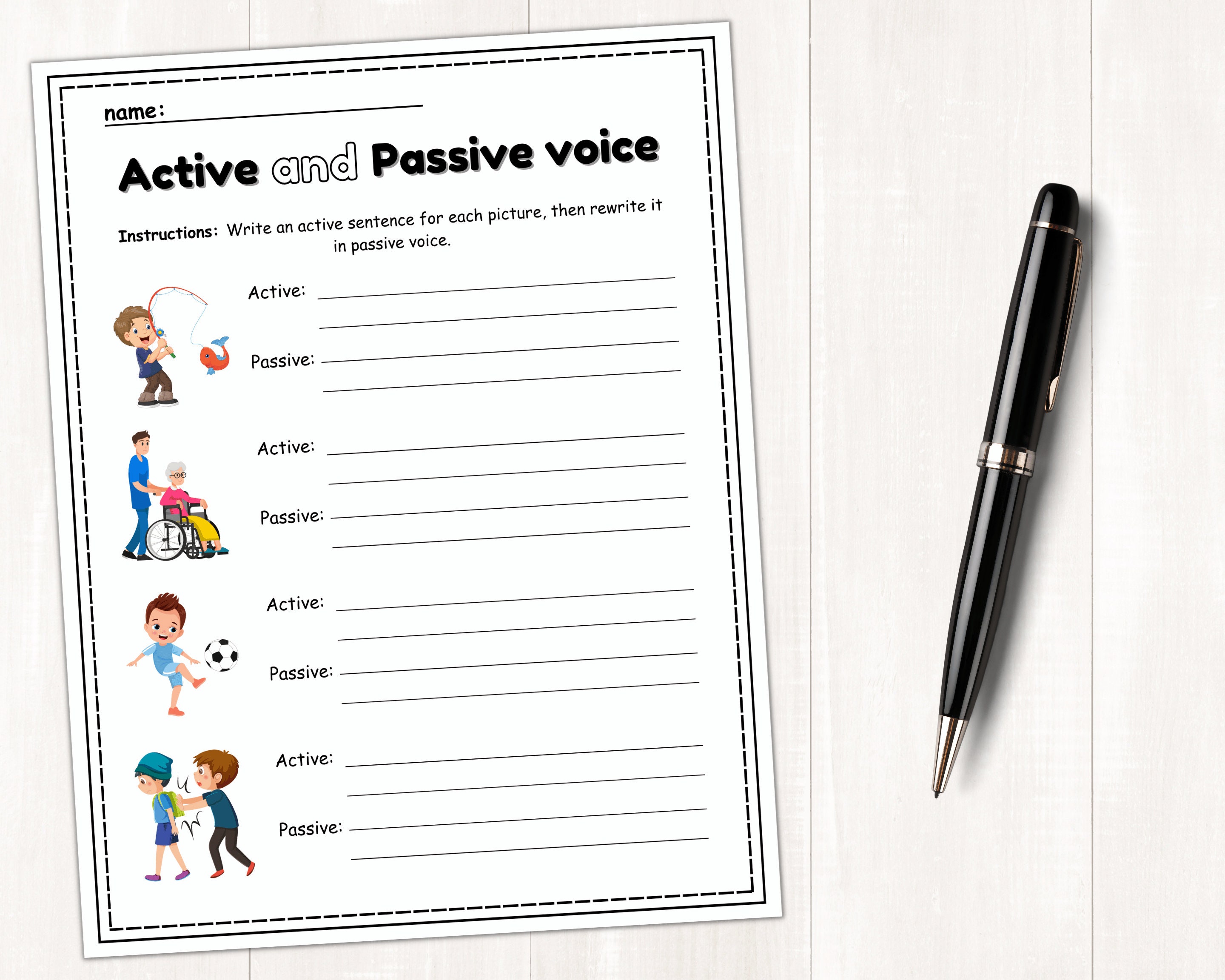 Active and Passive Voice Worksheets | Grammar Activity | Exercises ...
