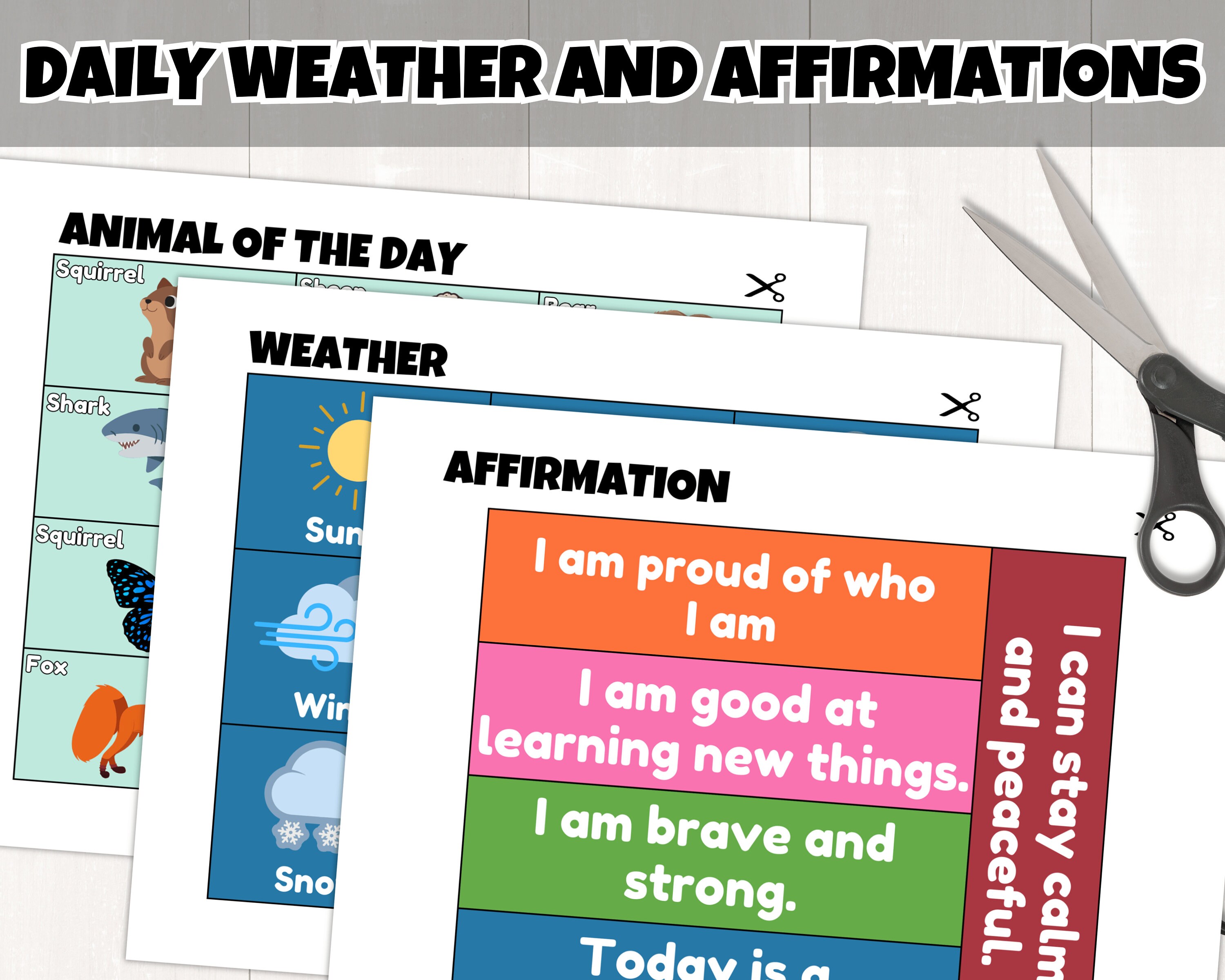 Printable Morning Board I Kids Daily Calendar I All About Today I ...