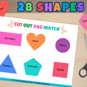 2D Shapes Shadow Matching Activity for Kids, Shapes Busy Bags ...