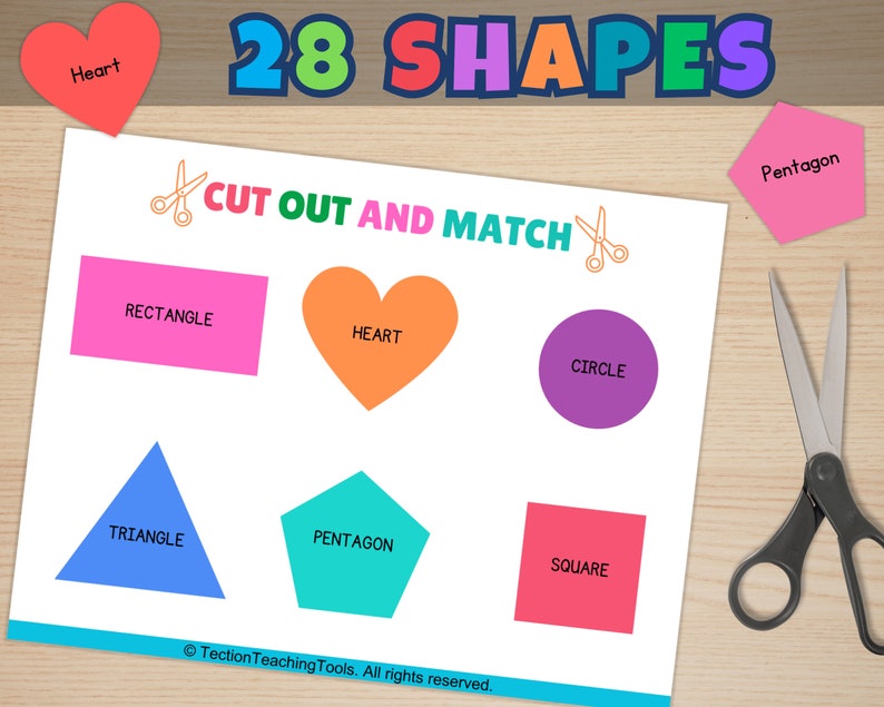 2D Shapes Shadow Matching Activity for Kids, Shapes Busy Bags ...