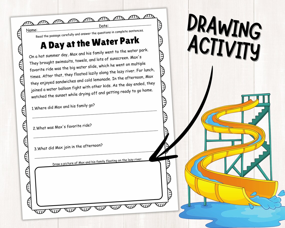 Summer Reading Comprehension Printable Worksheets Engaging Stories ...