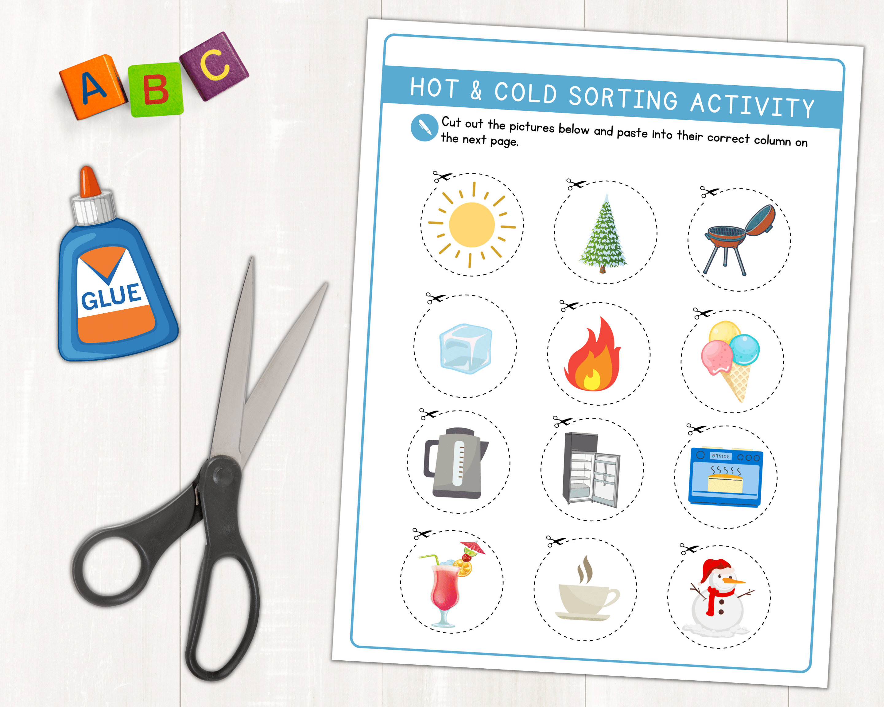 Hot and Cold Sorting Activity, Printable Hot or Cold Worksheets ...