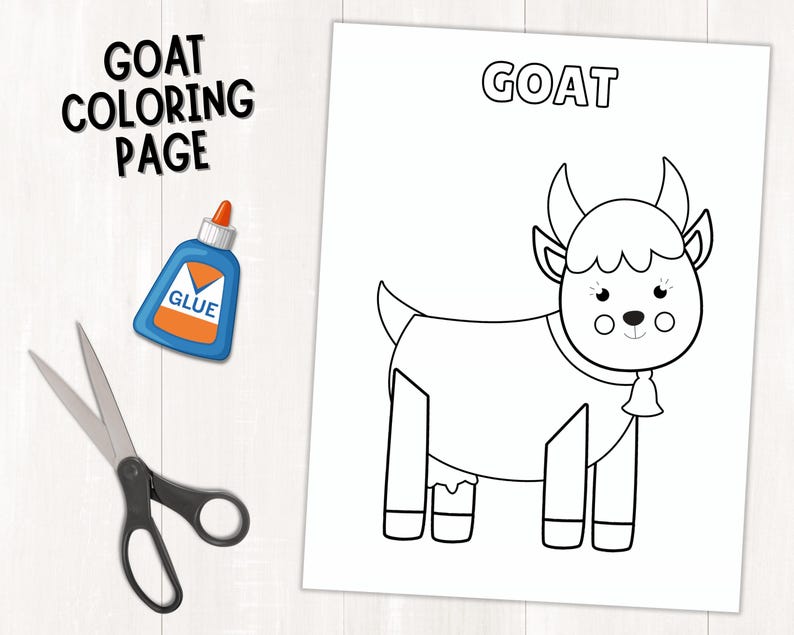 Printable Goat Craft Template | Farm Animal Craft for Kids | Farm ...