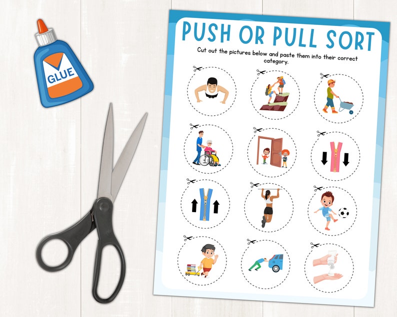 Push or Pull Sorting Activity | Force and Motion | Cut and Paste ...